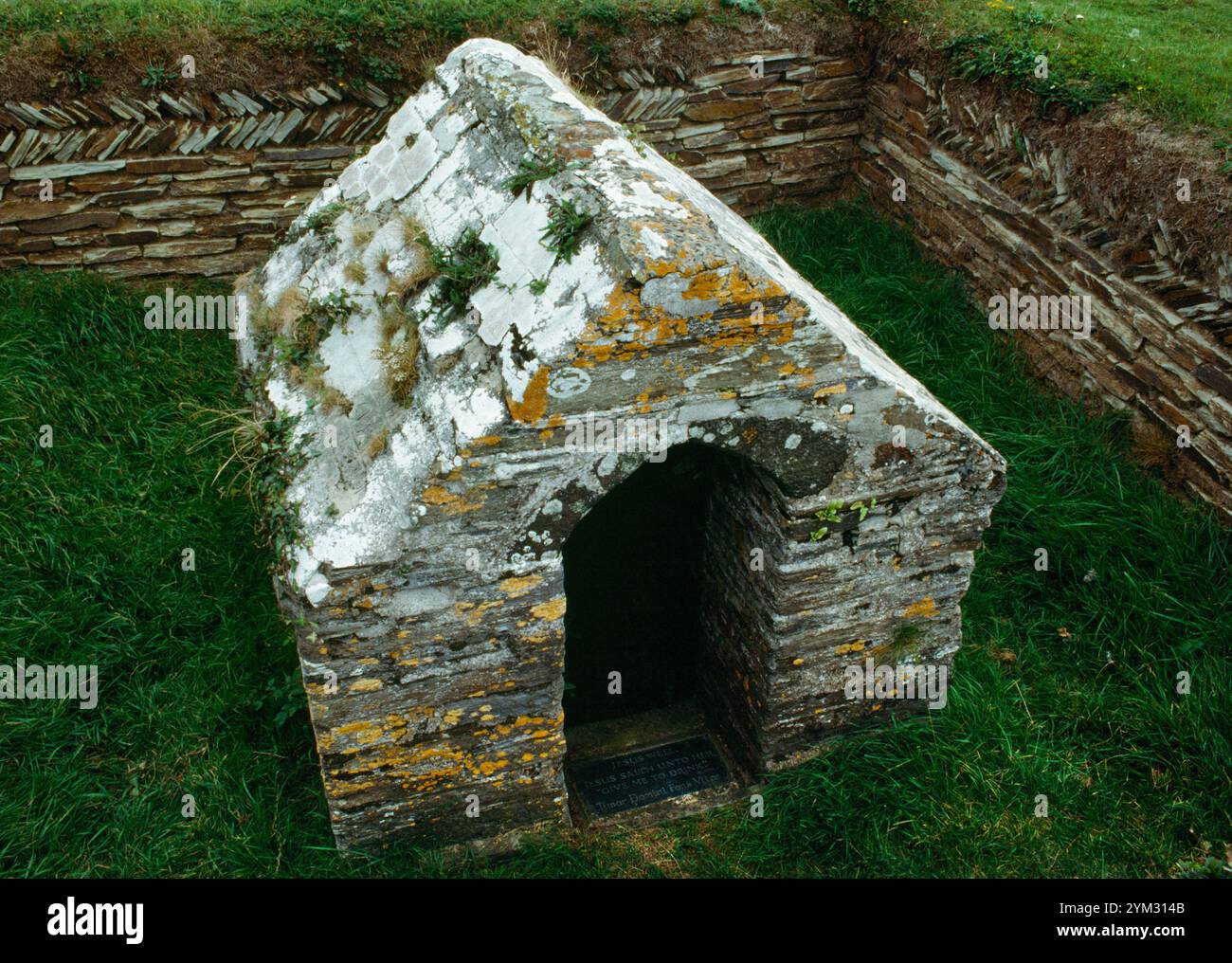 View SW of Jesus Well in an enclosure between greens of St Enodoc Golf ...