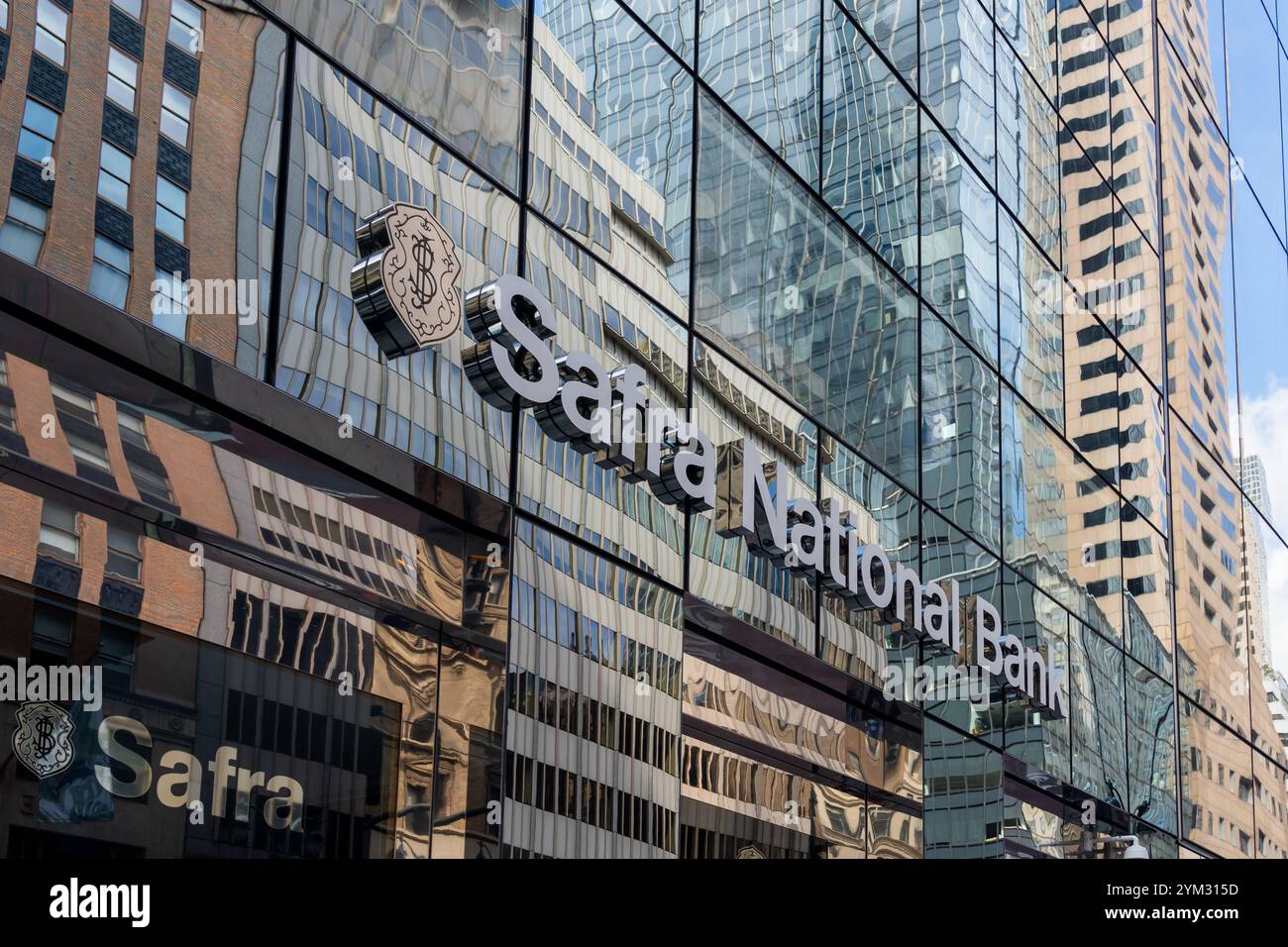 New York City, NY, USA - August 21, 2022: Safra National Bank sign on ...