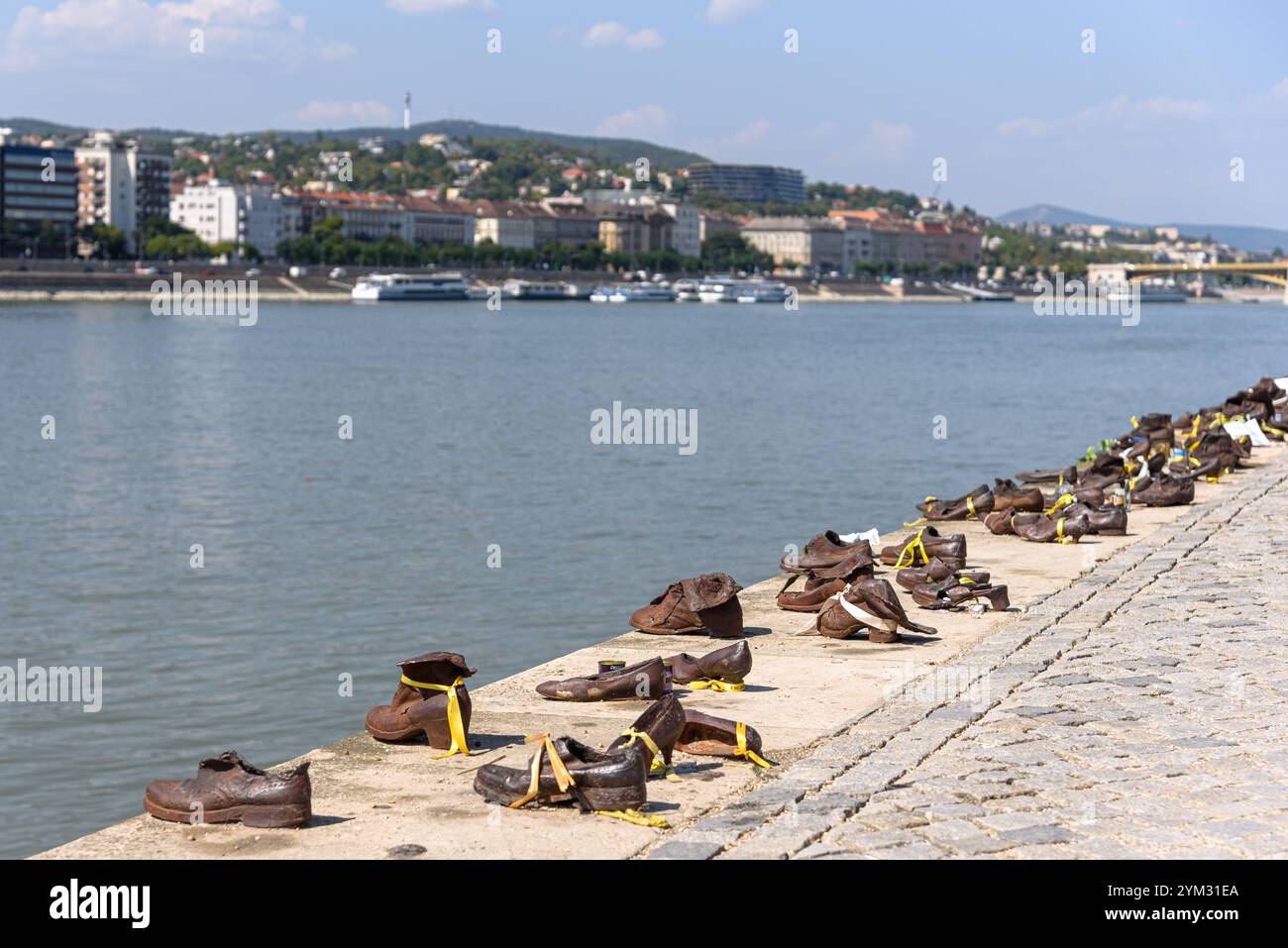 A section of the Shoes on the Danube Bank memorial to Jewish victims of ...