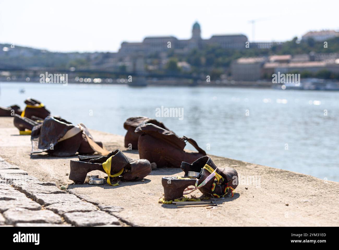 A section of the Shoes on the Danube Bank memorial to Jewish victims of ...