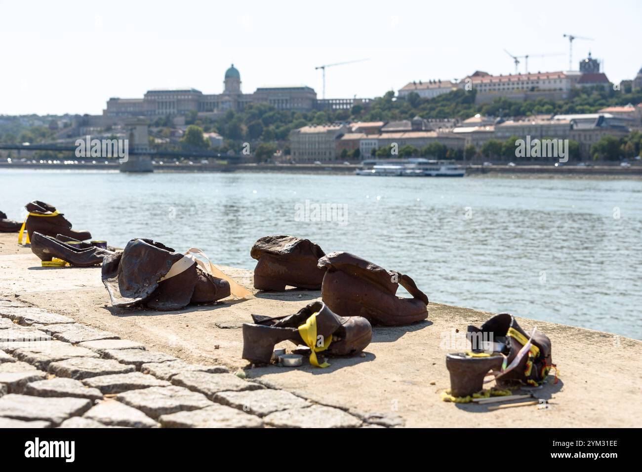 A section of the Shoes on the Danube Bank memorial to Jewish victims of ...