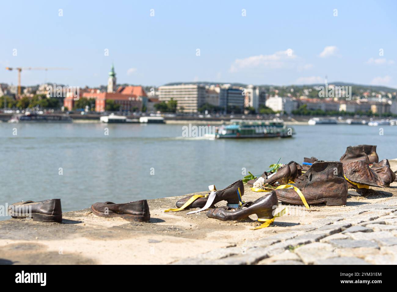 A section of the Shoes on the Danube Bank memorial to Jewish victims of ...
