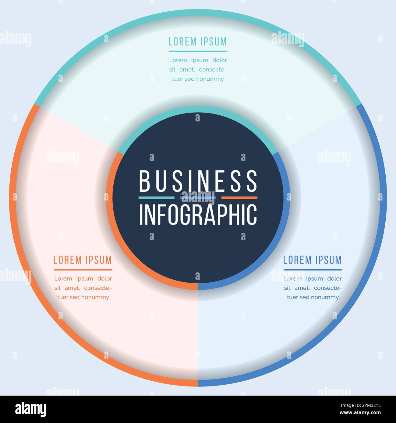 Circle Infographic design 3 steps, objects, elements or options ...
