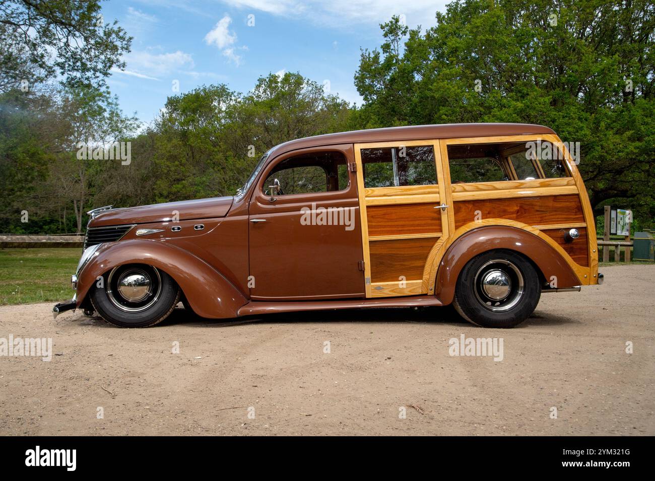 1939 Ford Woody station wagon built into a hot rod in the 1970s Stock ...