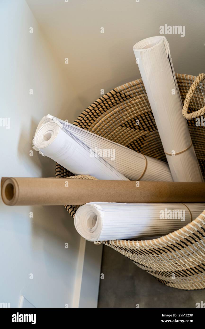Closeup natural brown paper rolls hi-res stock photography and images ...