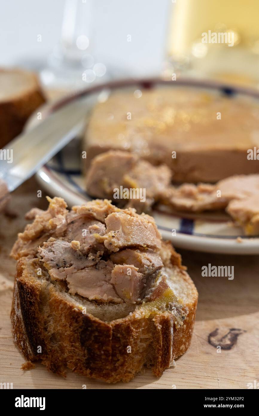 Starter dish Foie gras fat liver specialty food product made of liver of a duck or goose ...
