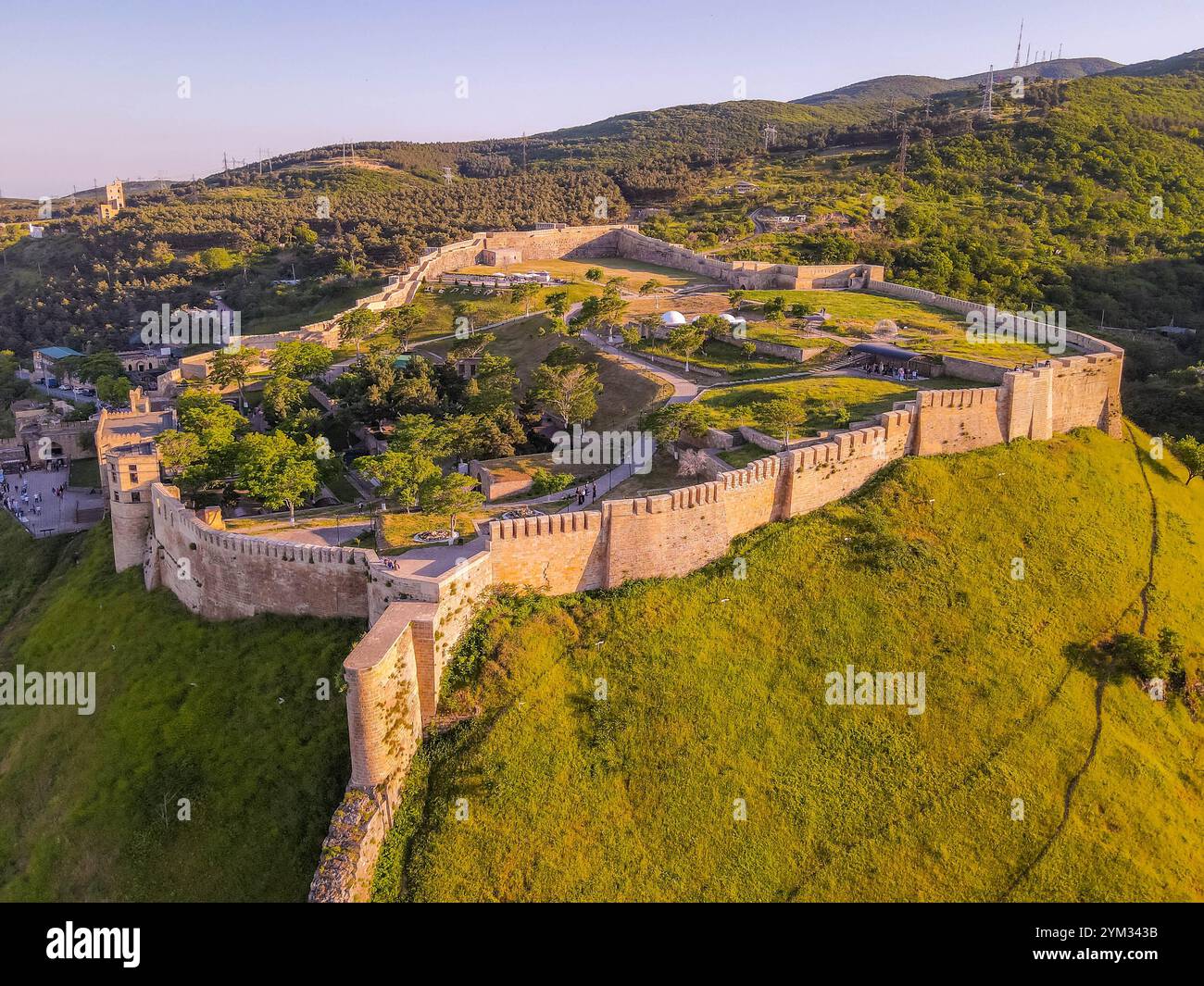 Naryn-Kala castle, an ancient citadel and fortress in Derbent, city in ...