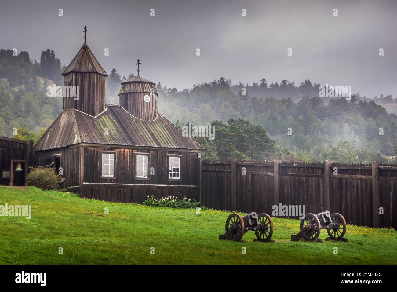 Fort Ross, a former Russian fortification in Sonoma county, California ...