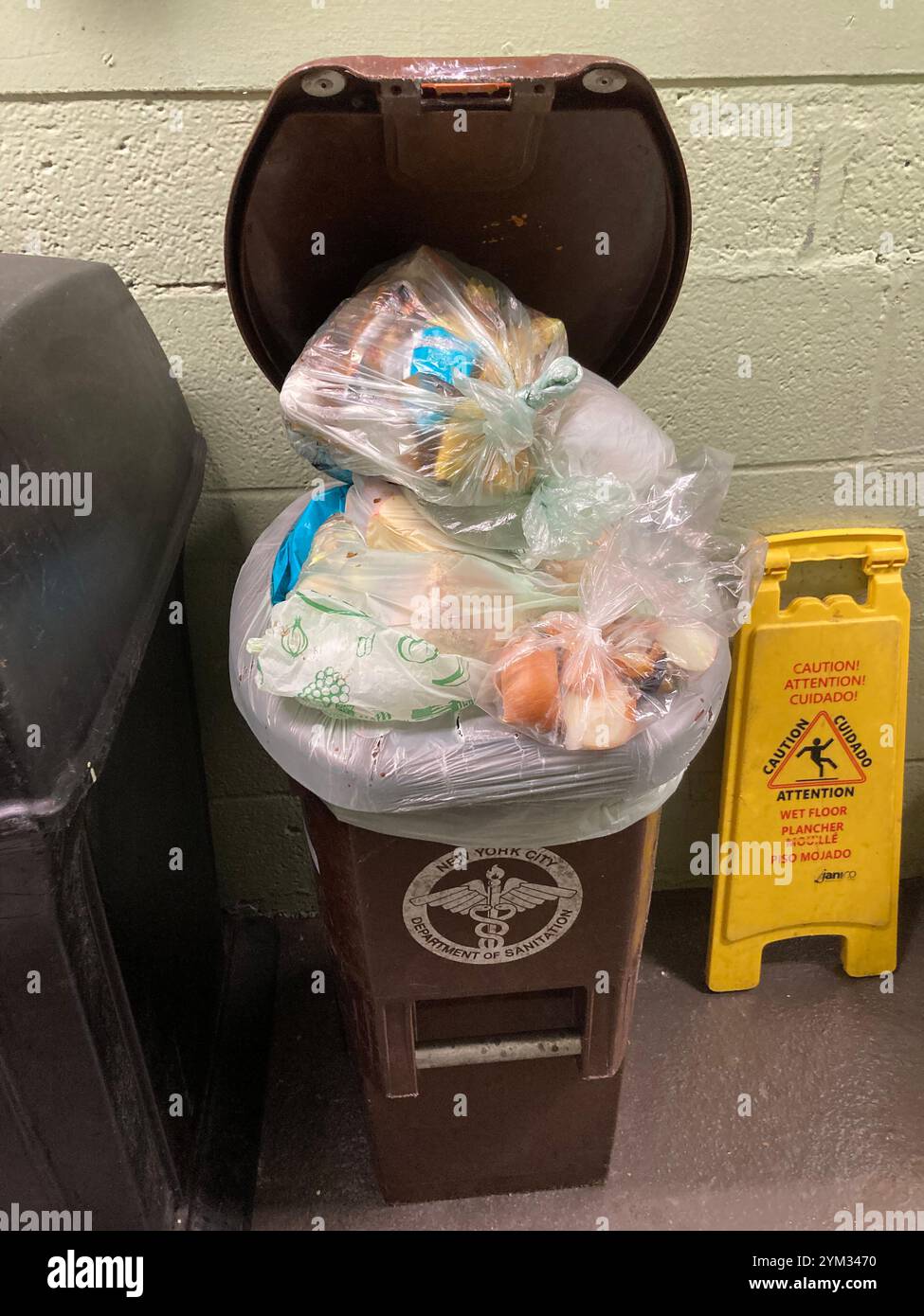 Overflowing bin for the New York Dept. of Sanitation Organic Waste ...