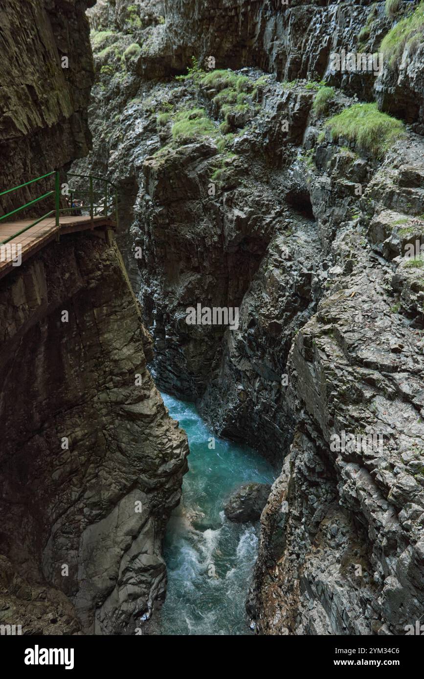 Alpine Gorge with Scenic Hiking Trail Along the Mountain Slope ...