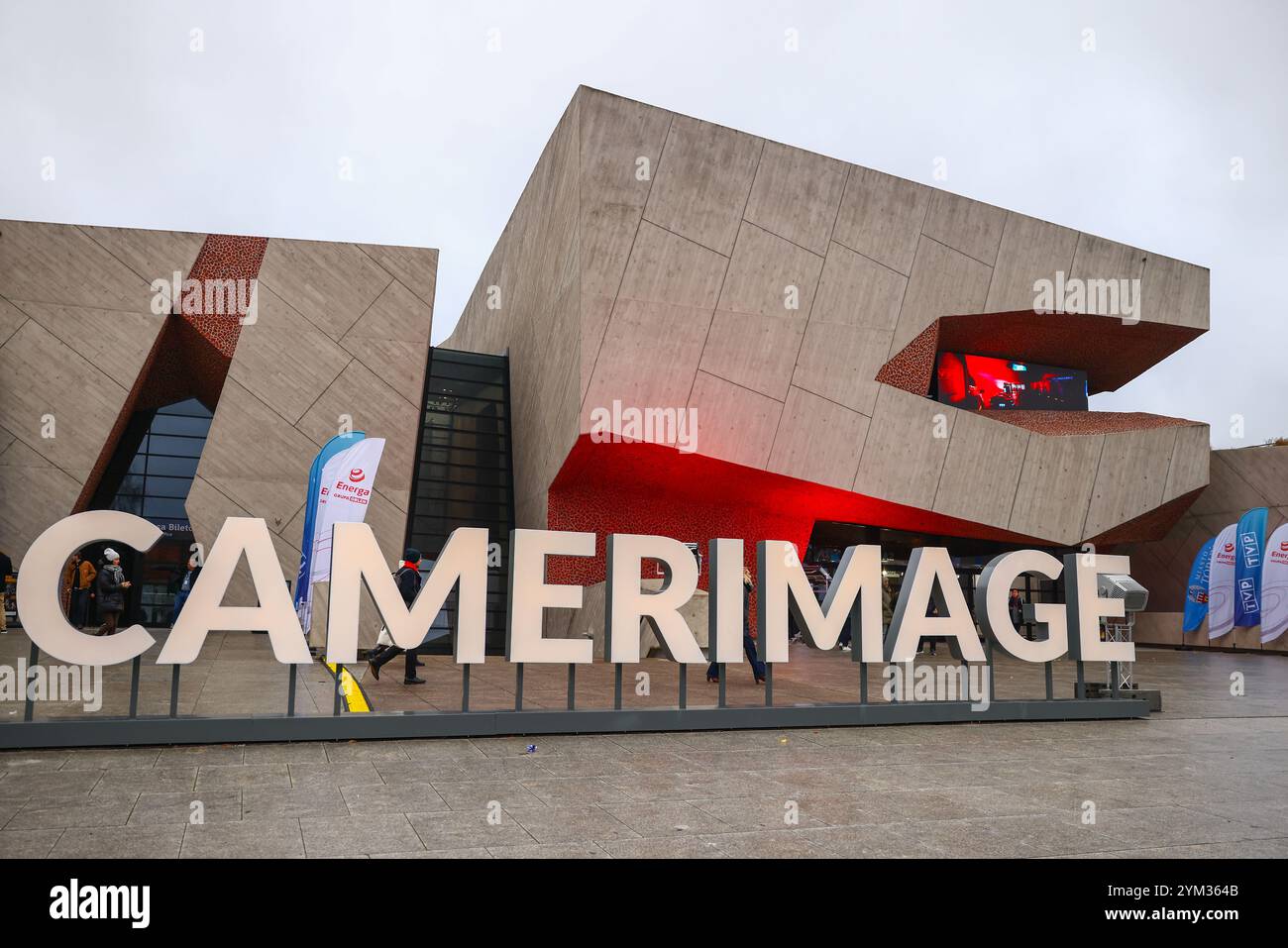 An outdoor view on the Cultural and Congress Centre Jordanki, the film ...