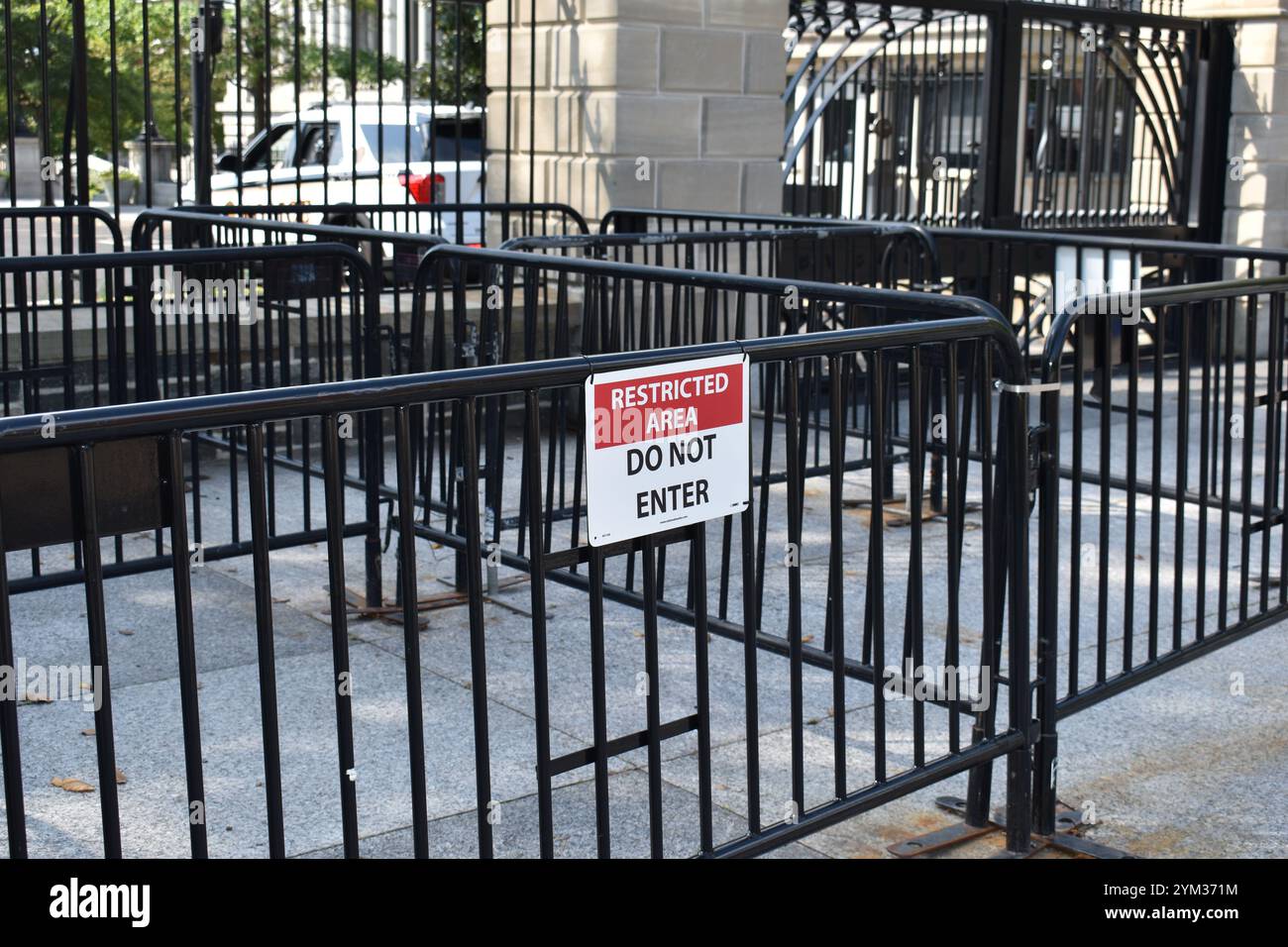 Washington D.C., USA- September 2, 2024- A 'Restricted Area, Do Not ...