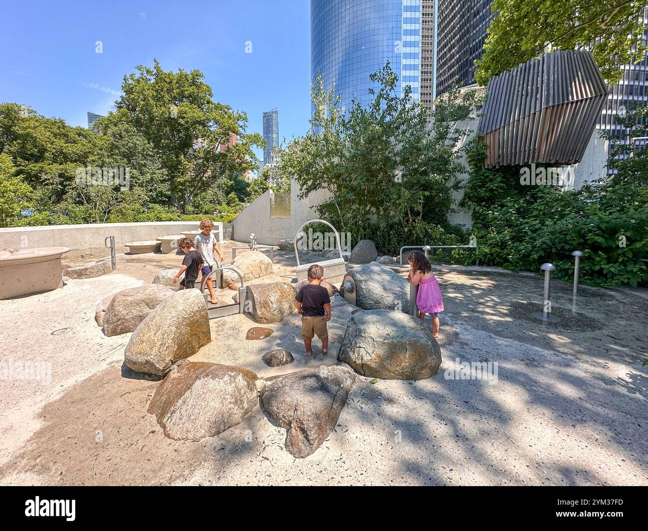 Contemporary playground in the Battery Playscape in the Battery Park in ...