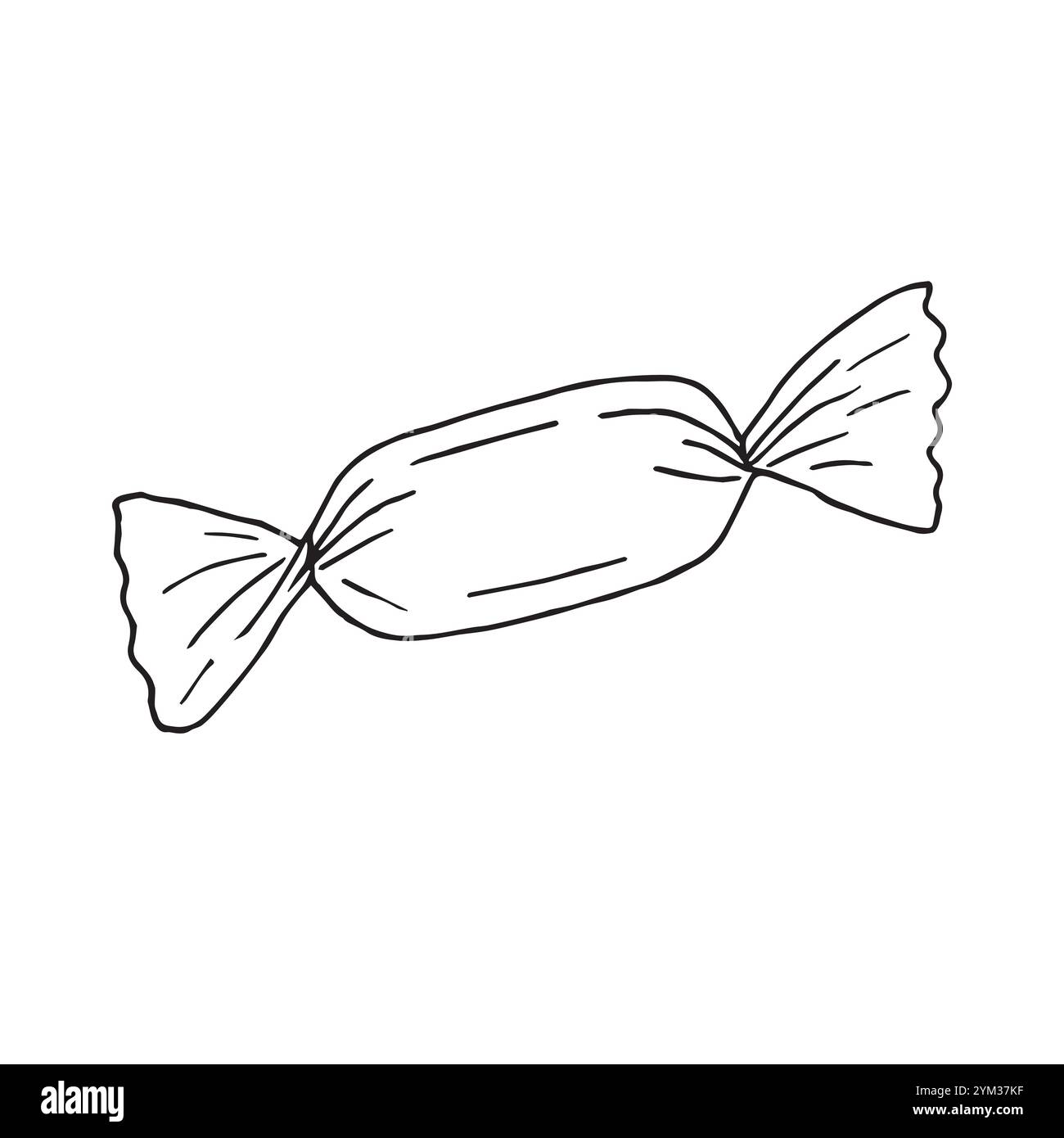 Vector hand drawn doodle sketch outline candy isolated on white ...