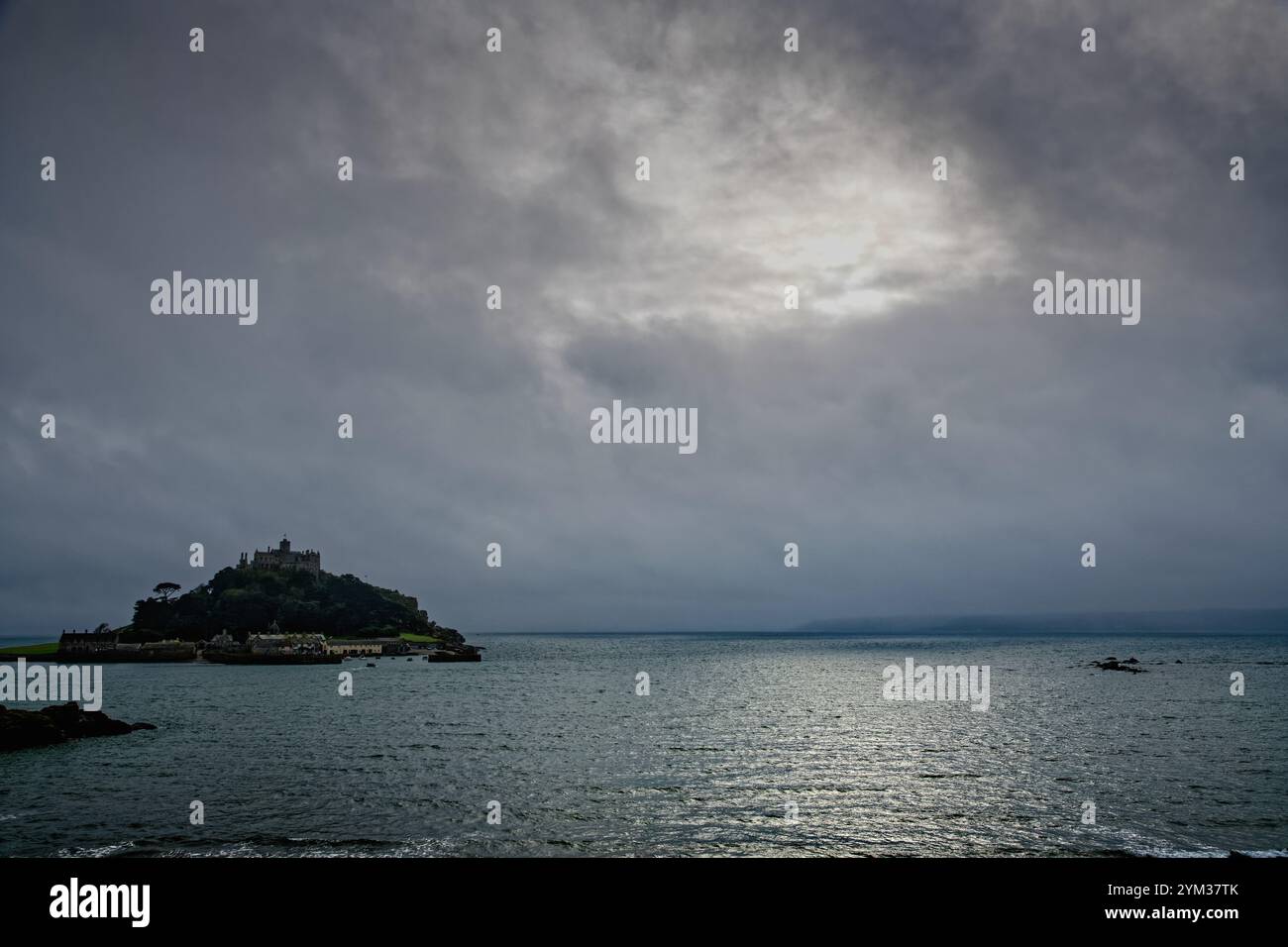 Dark weather conditions at St Michaels Mount Marazion Cornwall England ...