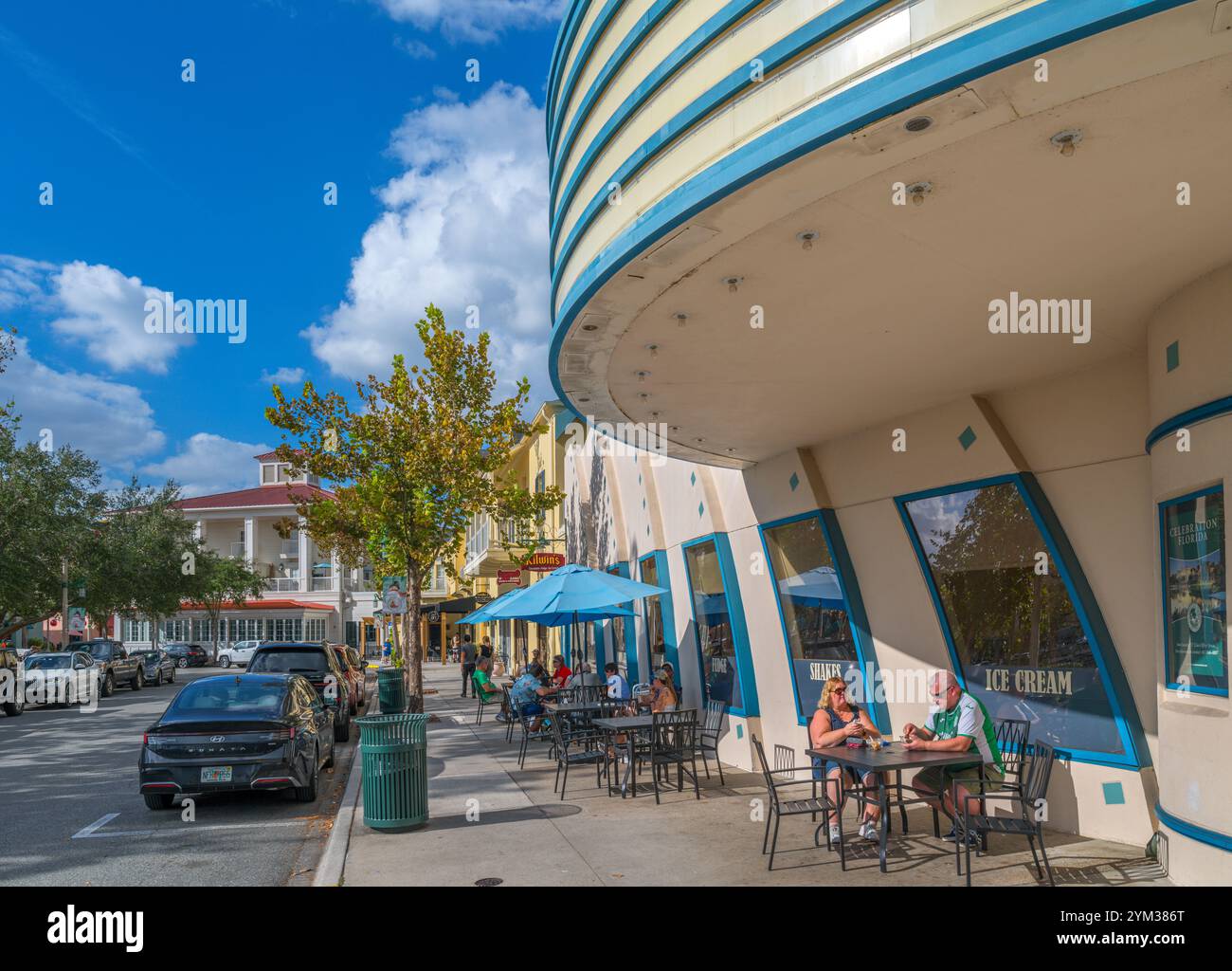 Sidewalk restaurant alongside the Celebration Movie Theater ...