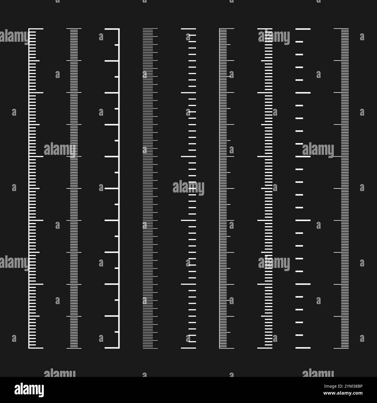 Vertical measurement scales with divisions. Realistic scale for ...