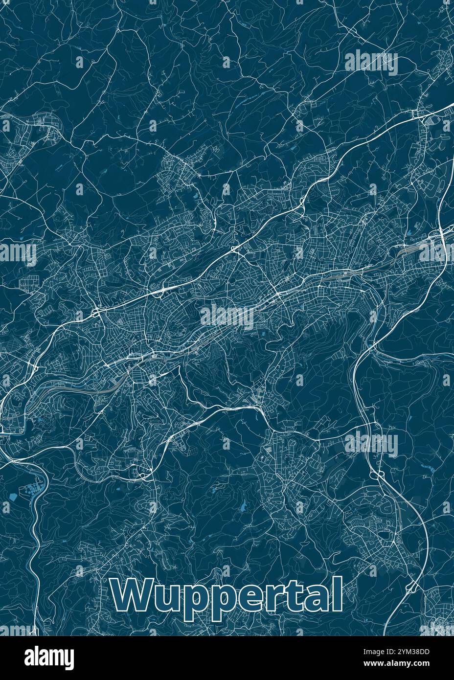 Wuppertal Germany map blueprint poster art Stock Vector Image & Art - Alamy