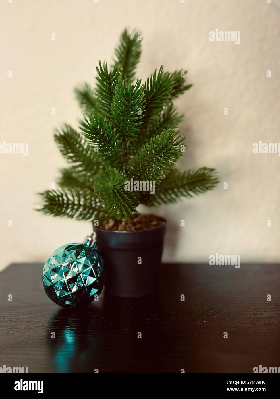 Mini Decorated Christmas Tree isolated on white background Stock Photo ...