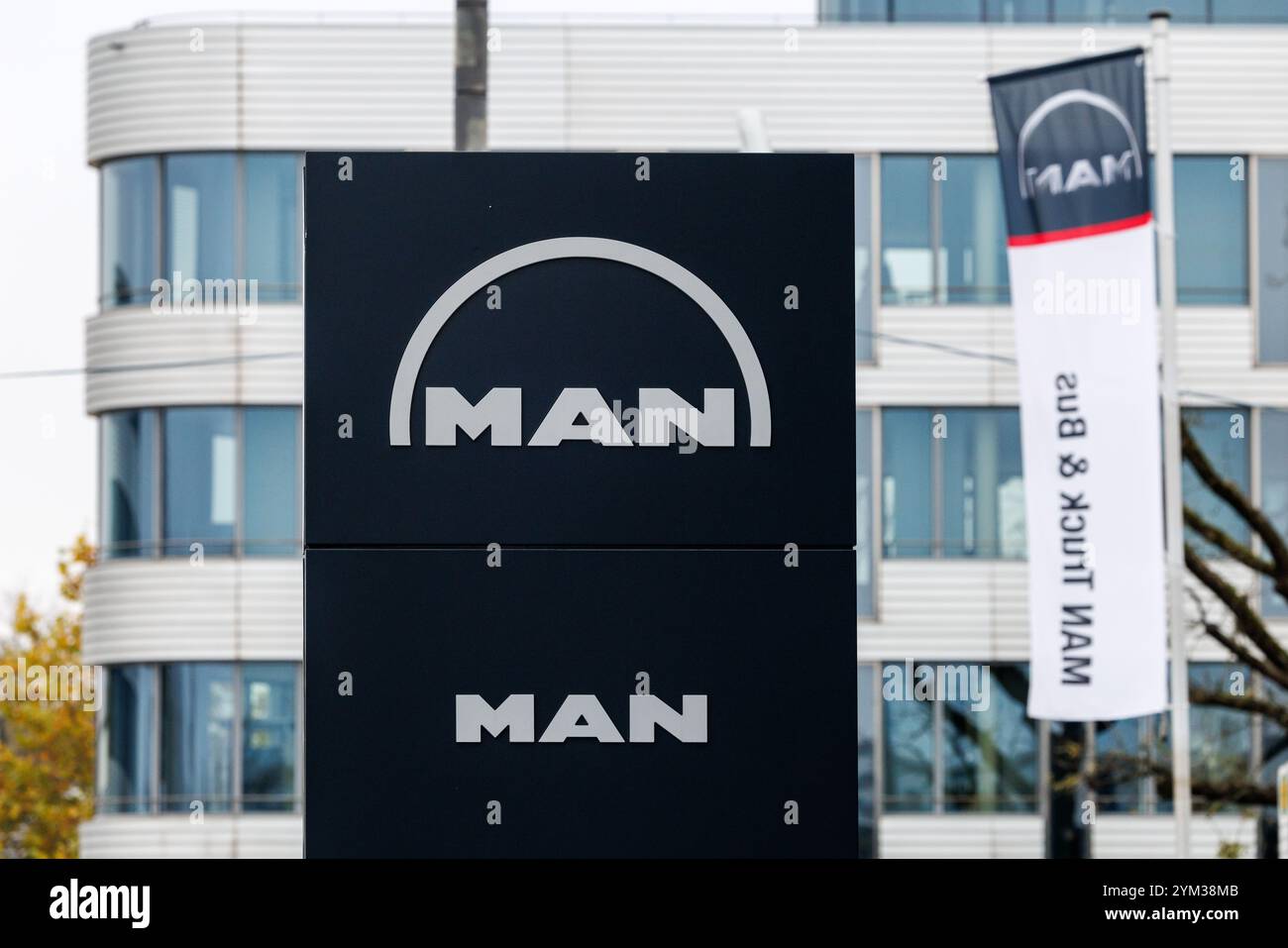 Munich, Germany. 10th Nov, 2024. Logo of MAN Truck & Bus SE at the ...
