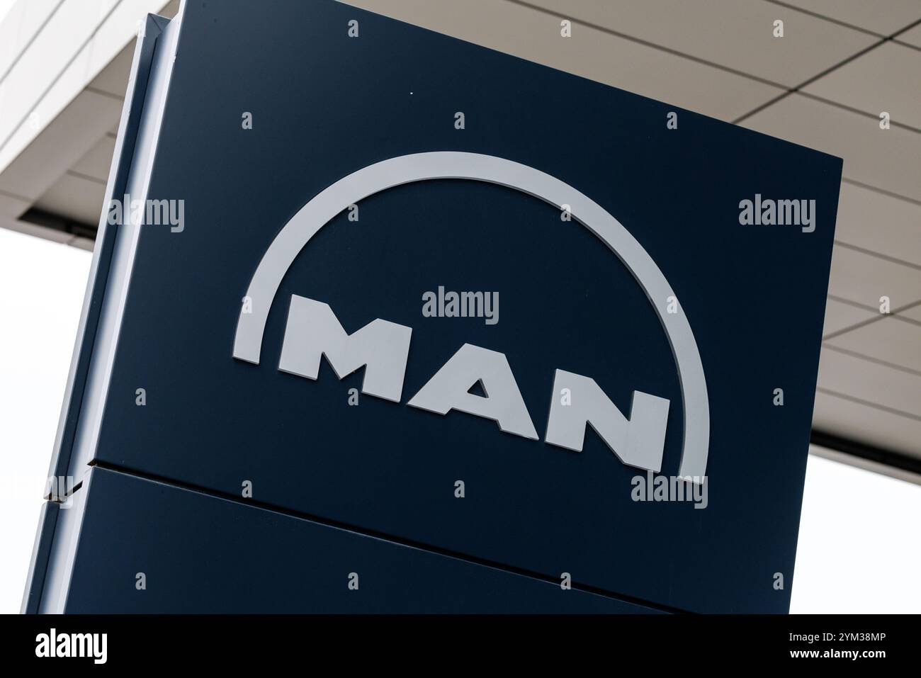 Munich, Germany. 10th Nov, 2024. Logo of MAN Truck & Bus SE at the ...