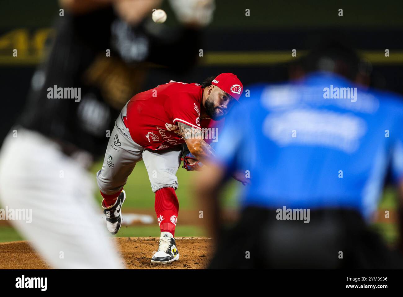 HERMOSILLO, MEXICO - NOVEMBER 19: Luis Iván Rodríguez, starting pitcher ...