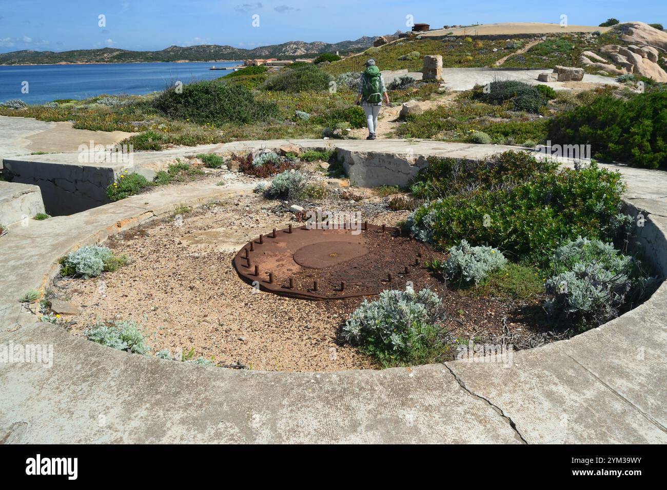 The ruins of military fortifications of Punta Rossa in Caprera island ...