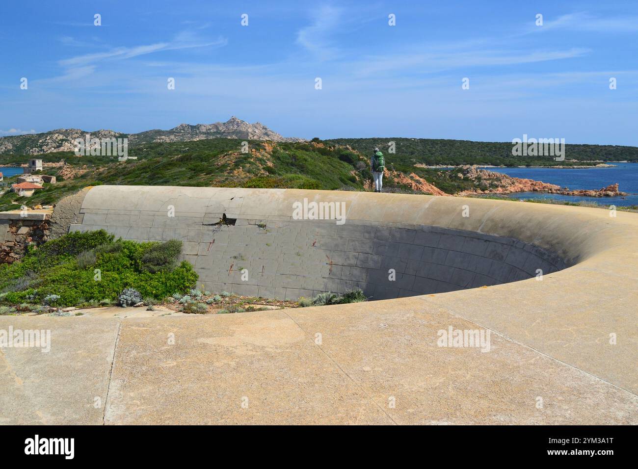 The ruins of military fortifications of Punta Rossa in Caprera island ...