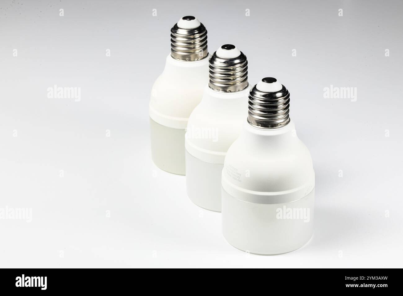 White LED bulb or light bulb with connector type e27 for energy saving ...