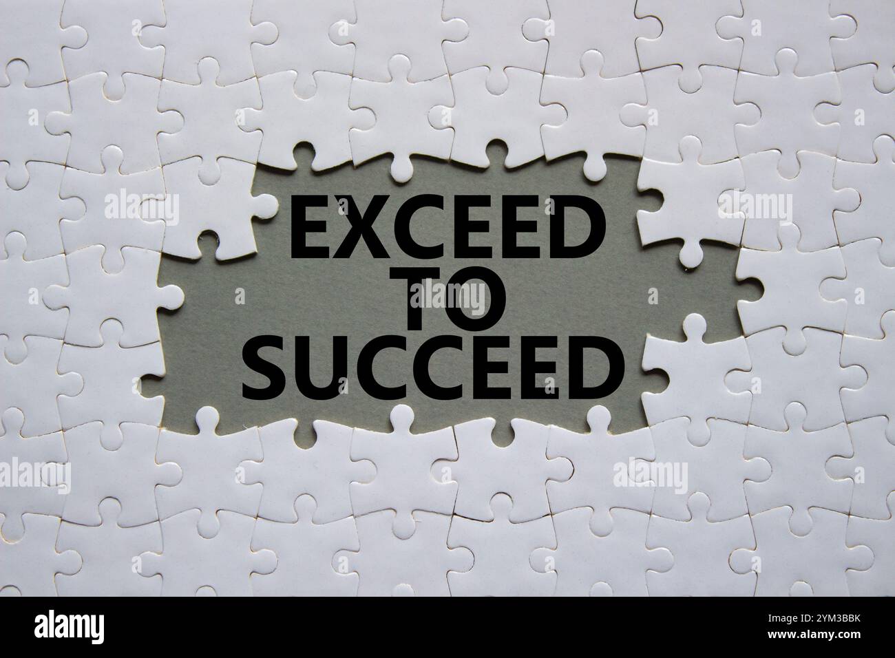 Exceed to succeed symbol. Concept words Exceed to succeed on white ...