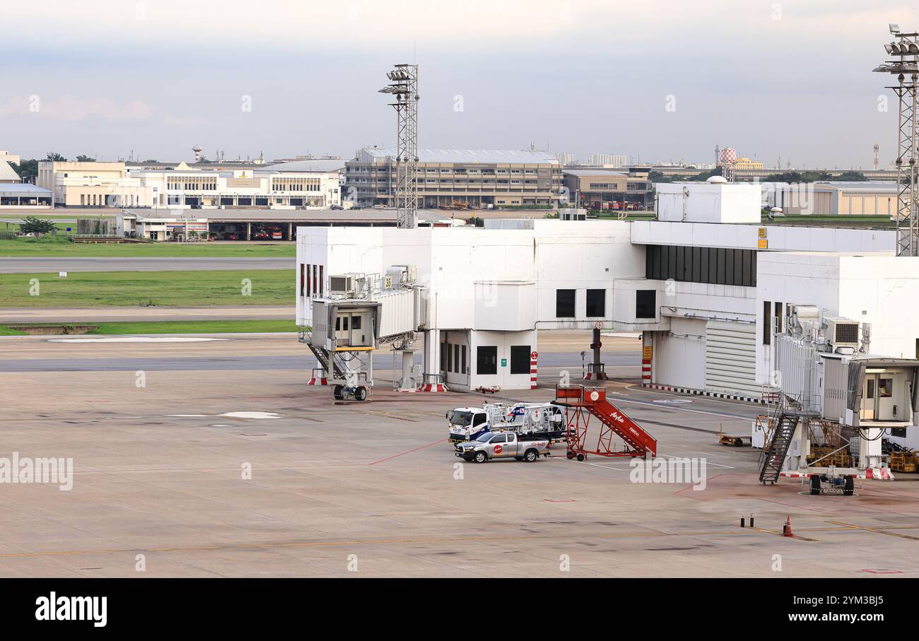 Mobile Passenger Boarding Stairs move for services at Apron near aircraft bay Stock Photo - Alamy