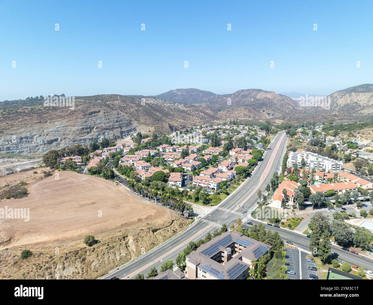 Aerial view of residential subdivision condominium house neighborhood ...