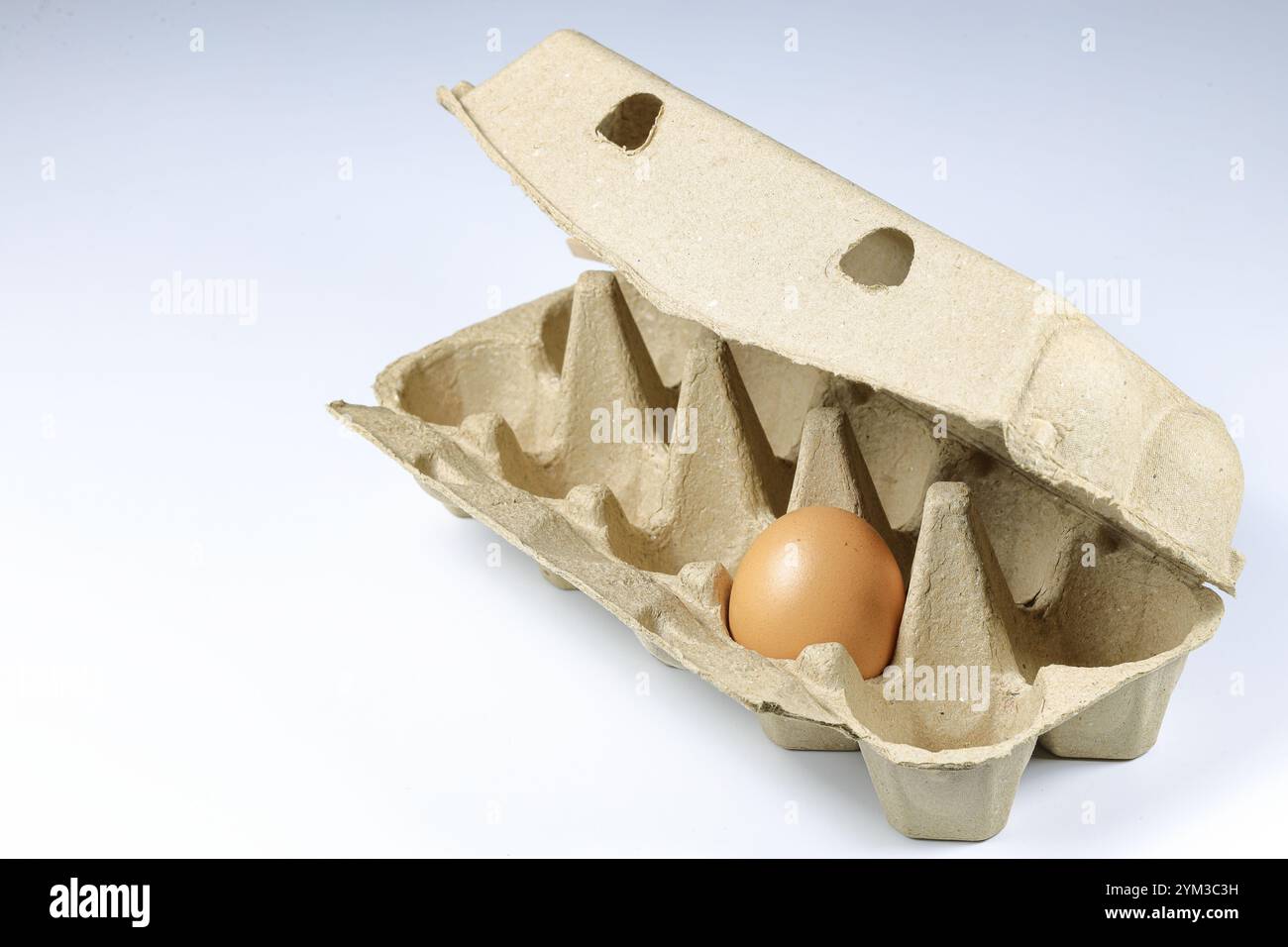 raw of chicken eggs in egg box Made from recycle material in nature ...