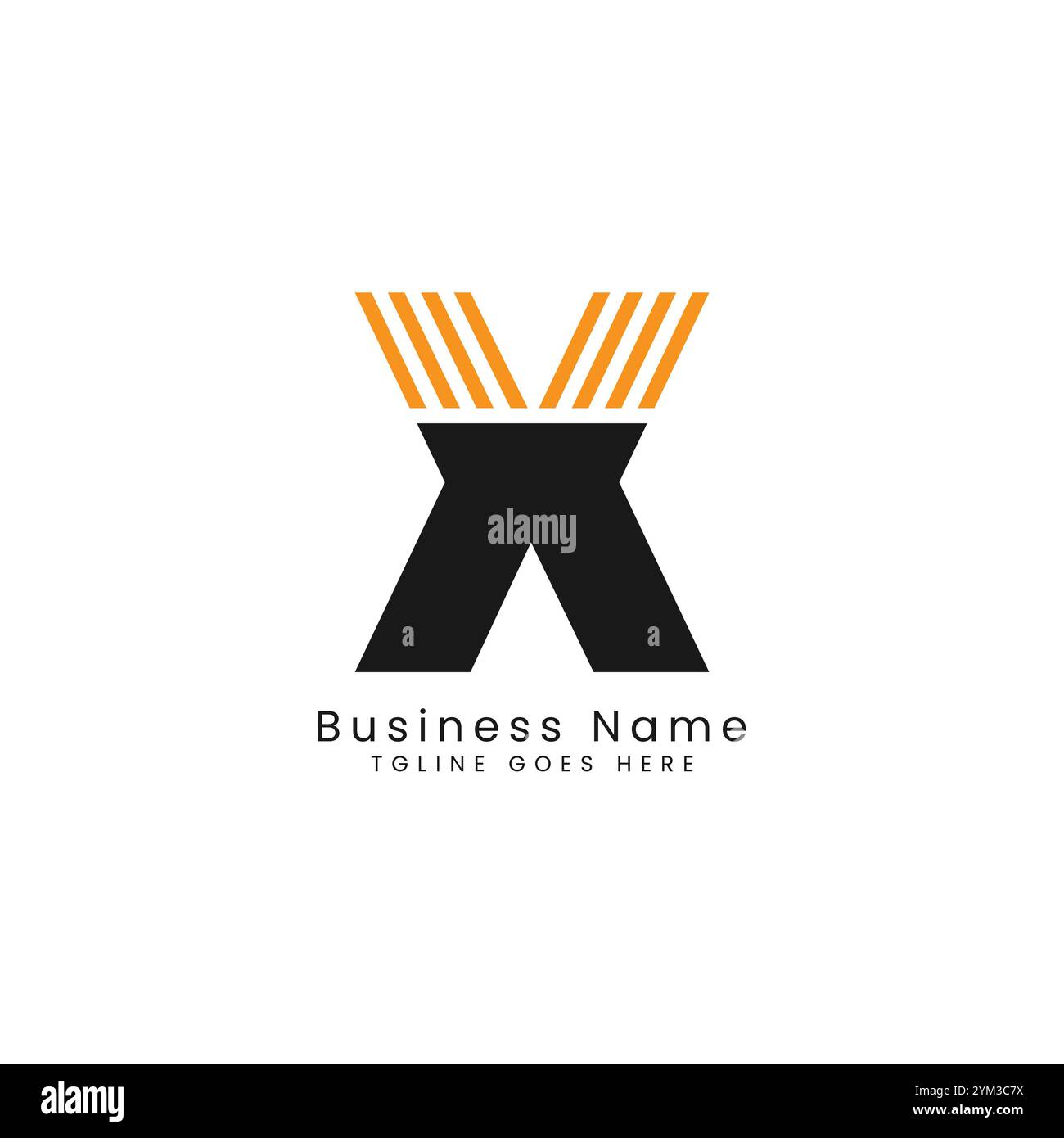 X Letter Stock Illustration with Geometric Lines Vector Logo. Alphabet ...