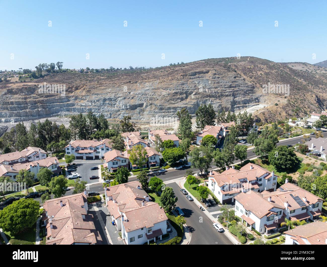 Aerial view of residential subdivision condominium house neighborhood ...