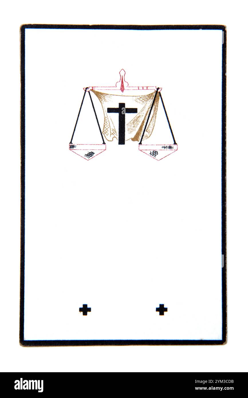 Vintage 1940's Dutch Remembrance Prayer Card Depicting Weighing Scales ...