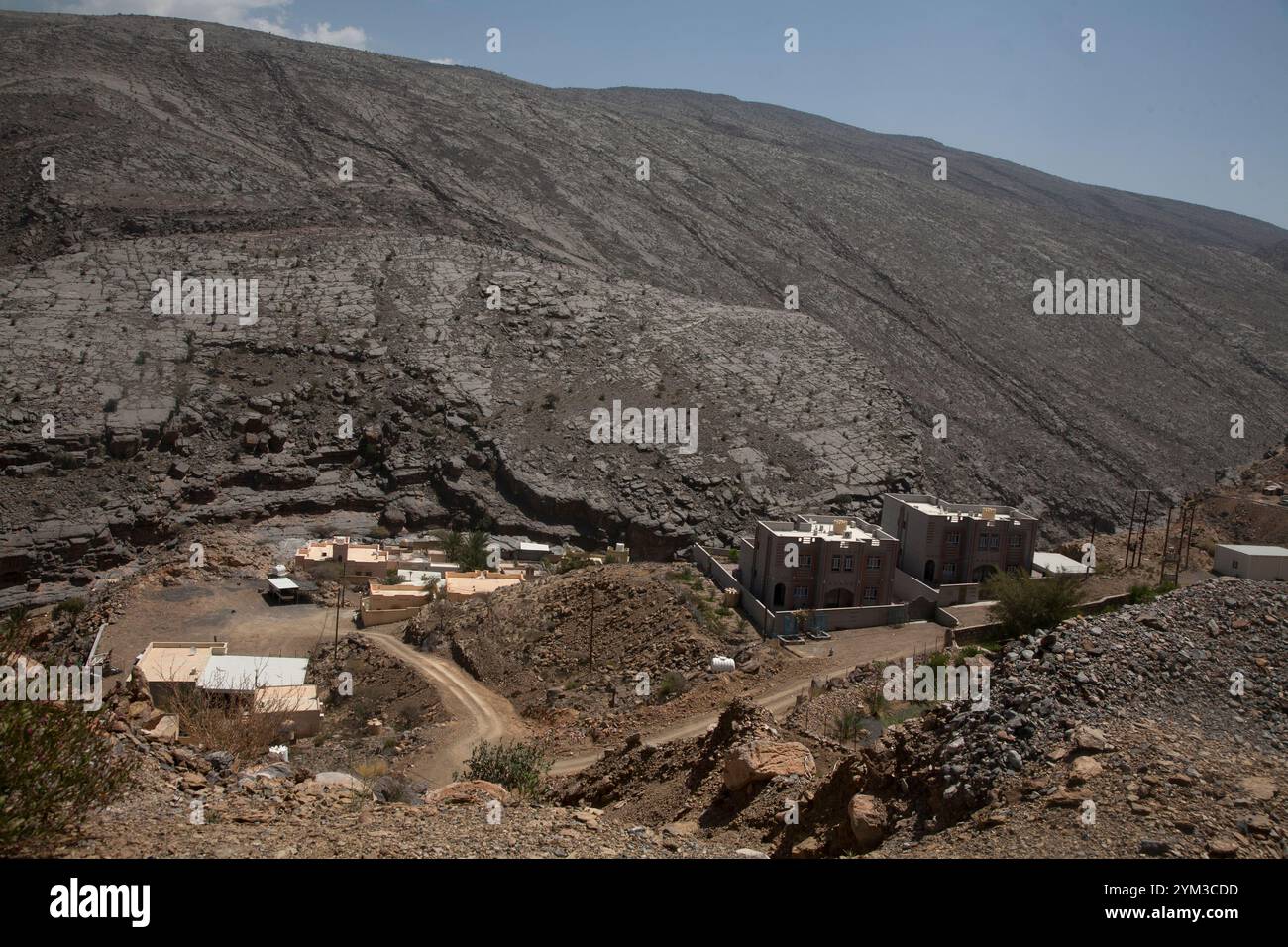 village and buildings hajar mountains jabal shams wadi ghul oman middle ...