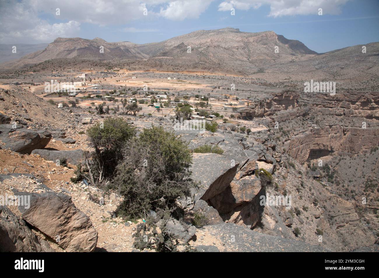 village on plateau hajar mountains jabal shams oman middle east Stock ...