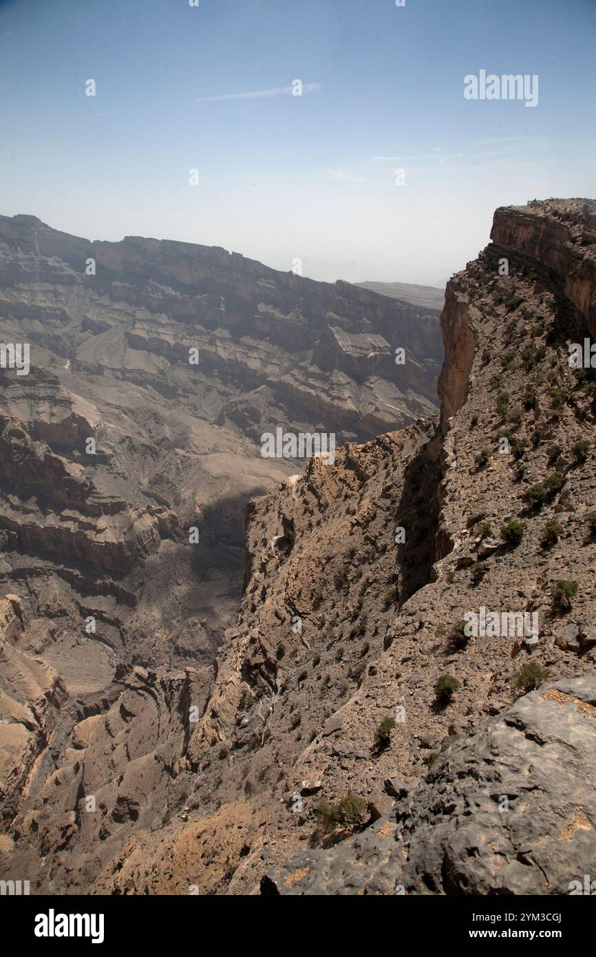 hajar mountains jabal shams wadi ghul grand canyon oman middle east ...