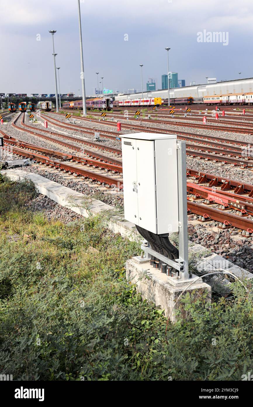 Metal cabinet controls for automatic rail signal and track controlled ...