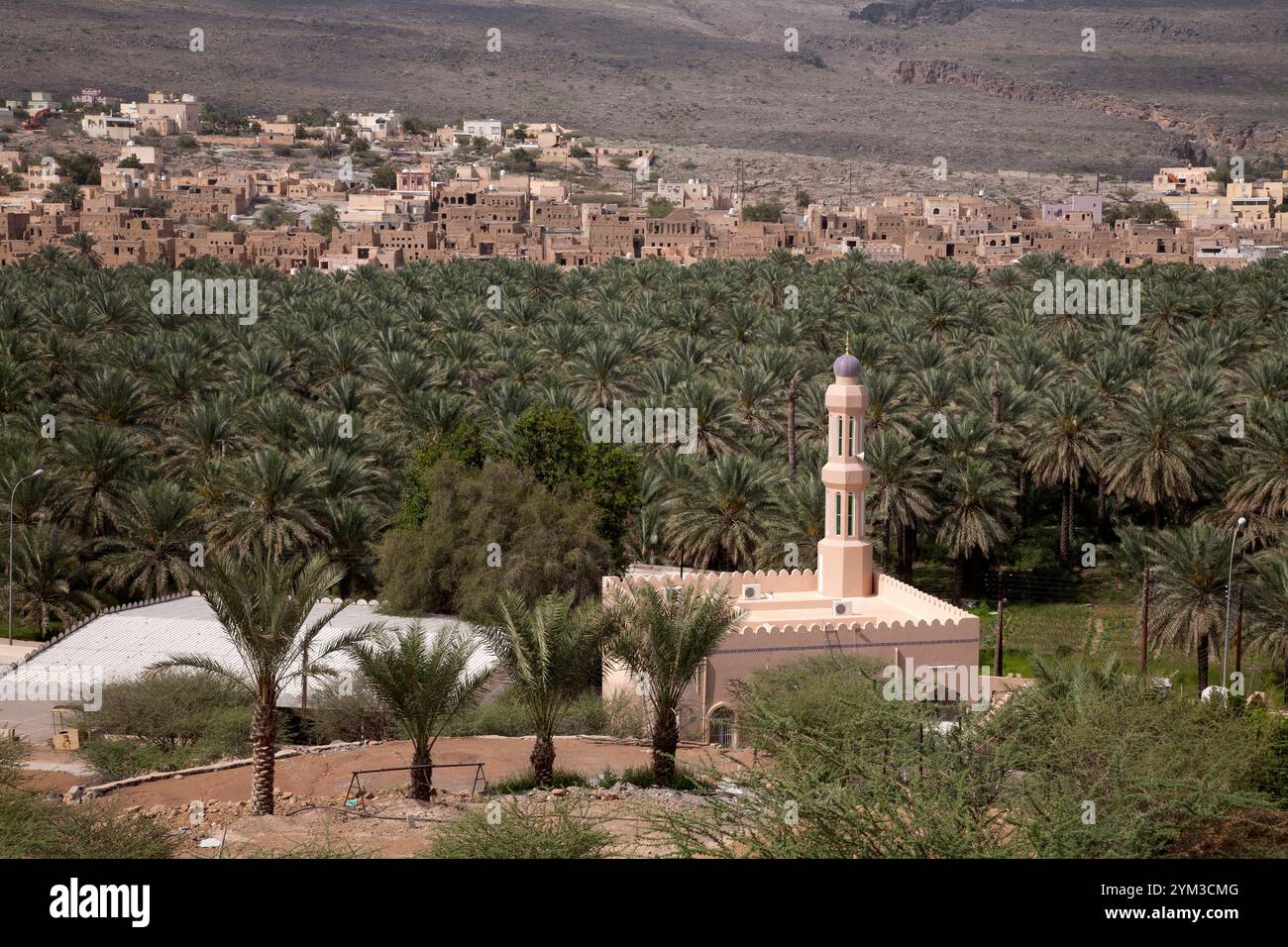 mosque wadi ghul hajar mountains al hamra oman middle east Stock Photo ...