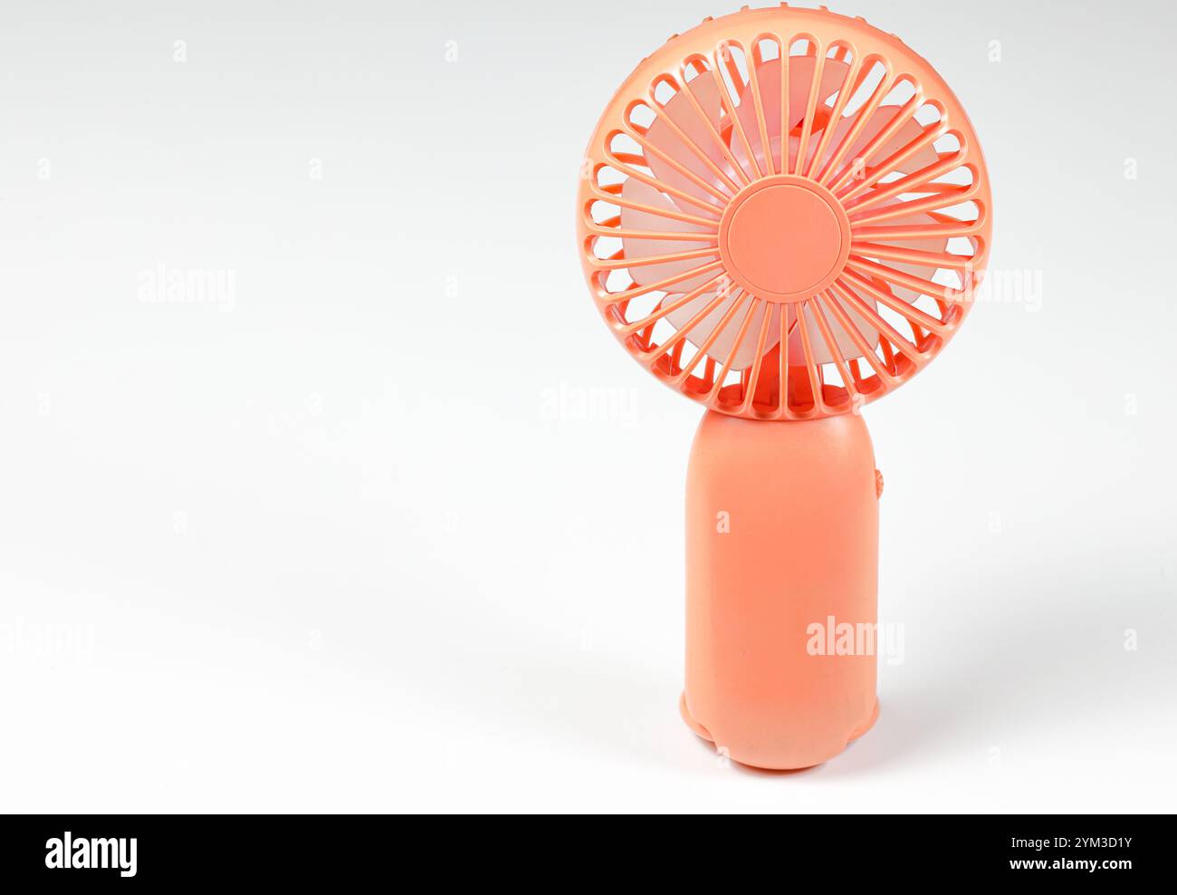 Small plastic Portable fan front view, isolated on white background ...