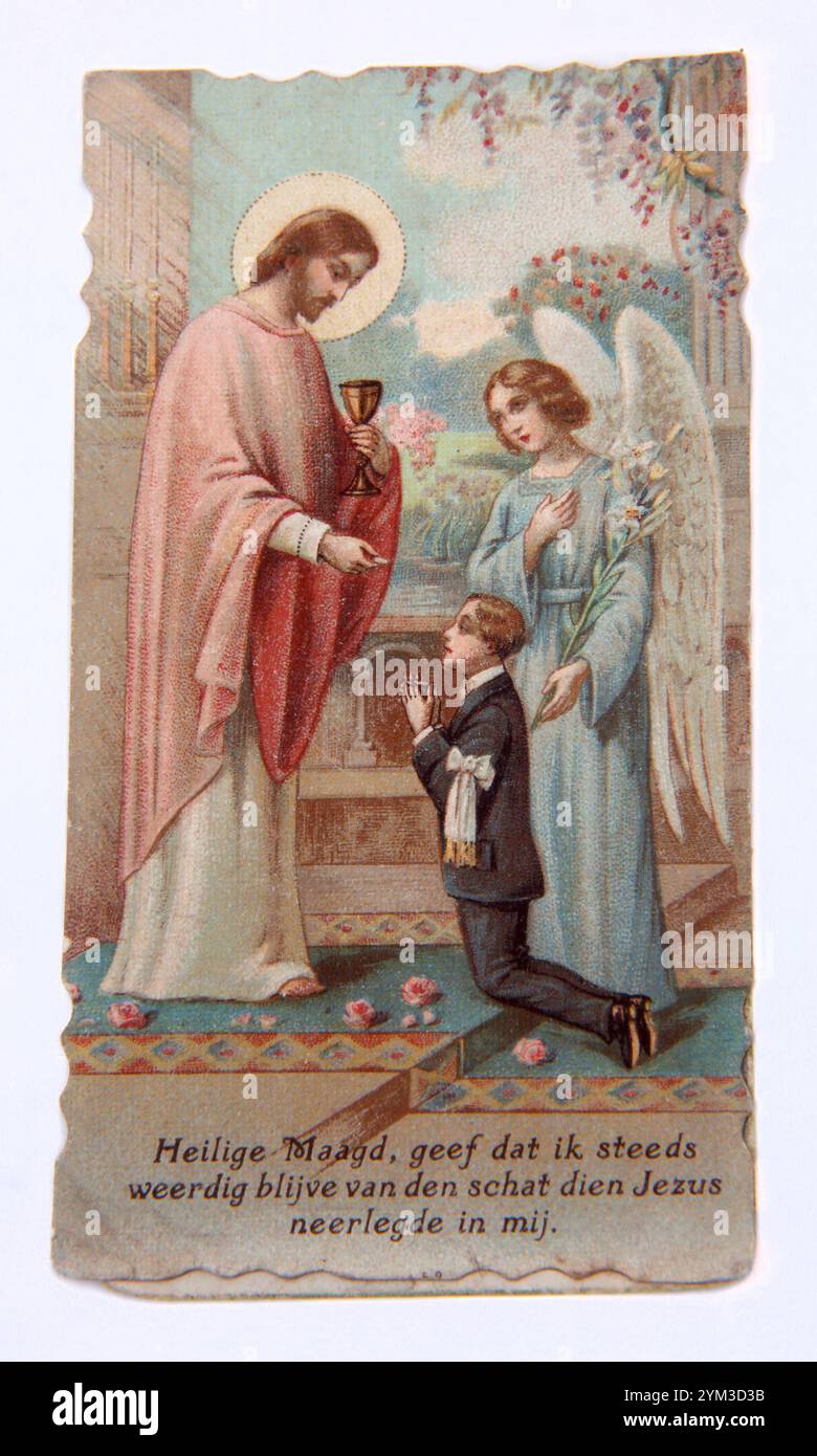 Vintage 1930's First Communion Prayer Card Depicting Jesus Christ ...