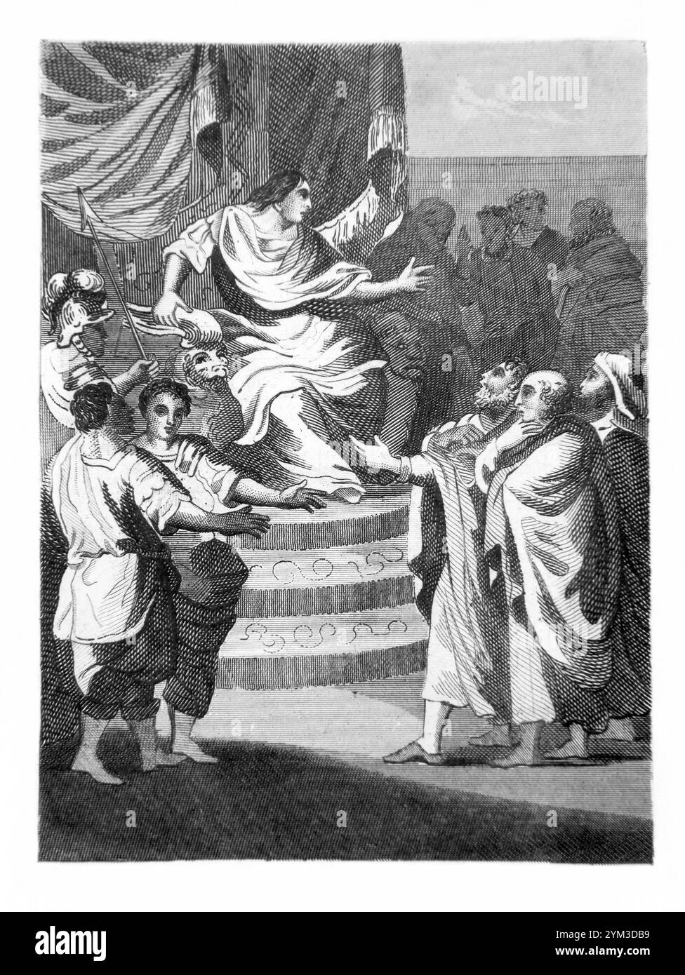 Steel Engraving of Malachi Warning the Priests (Malachi ch2 v1,2) from ...