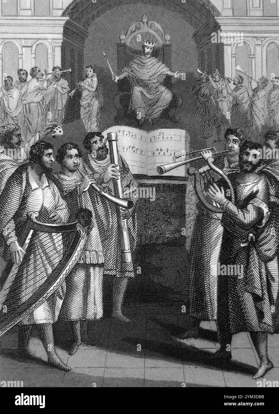 Steel Engraving of David Appointing the Singers and Musicians for the ...