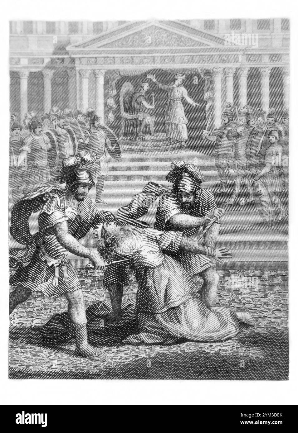 Steel Engraving of the Death of Athaliah (2 Chronicles CH 23 V25 ...