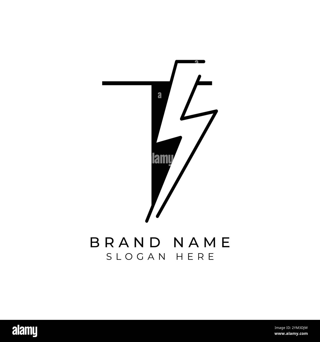Letter T Electric logo, Thunder Bolt Alphabet T design Icon template ...