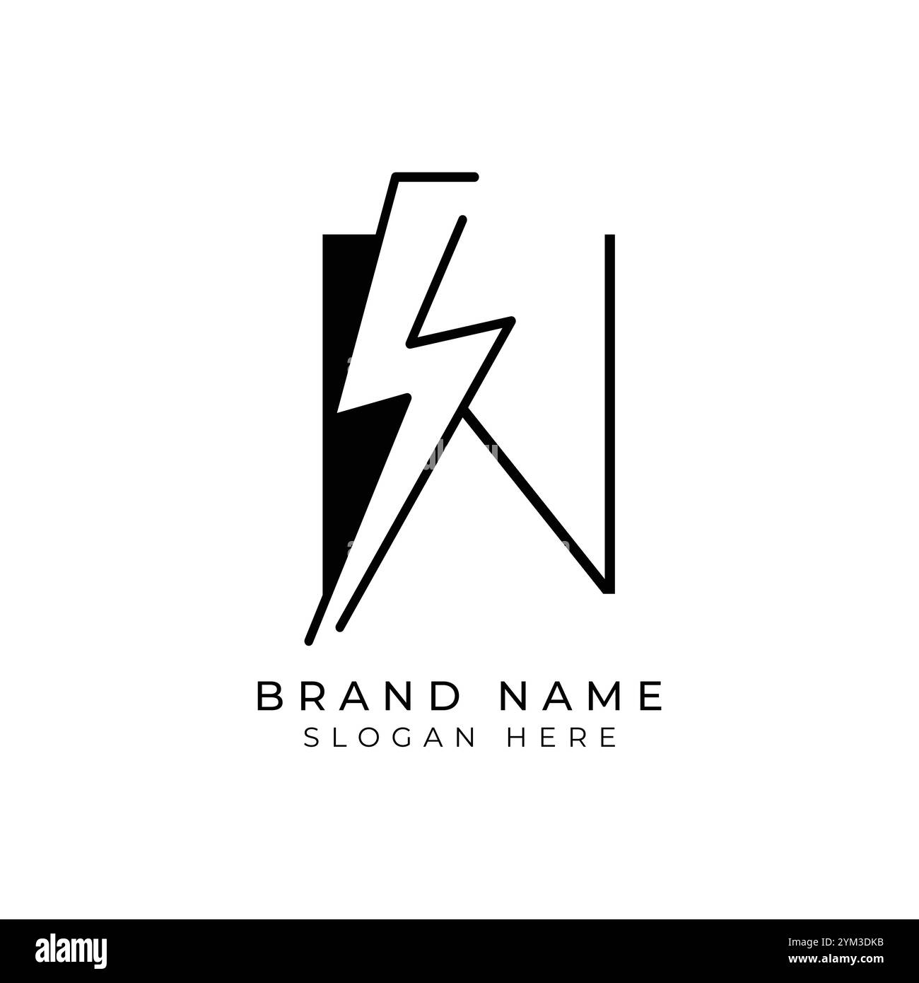 Letter N Electric logo, Thunder Bolt Alphabet N design Icon template, vector illustration Stock ...