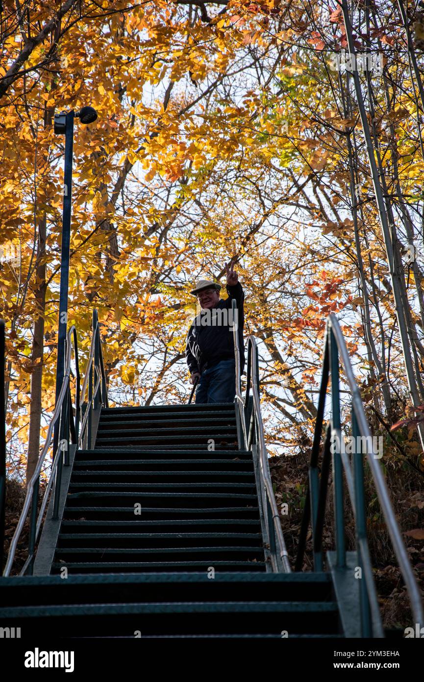 Stairs leading to/from the river in Niagara-on-the-Lake, Ontario ...