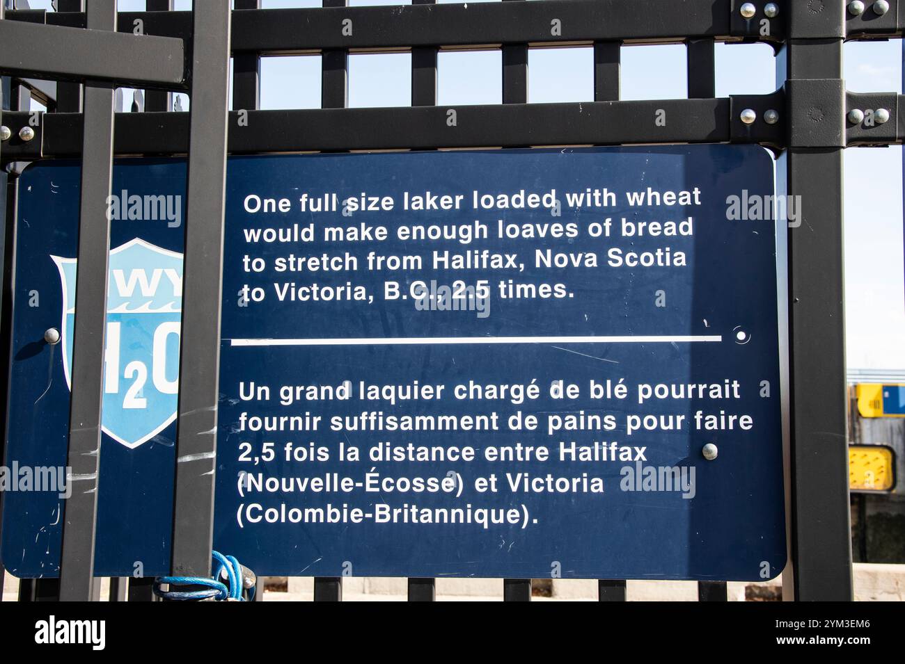 Laker loaded sign on fence of viewing platform at St. Catharines Museum ...